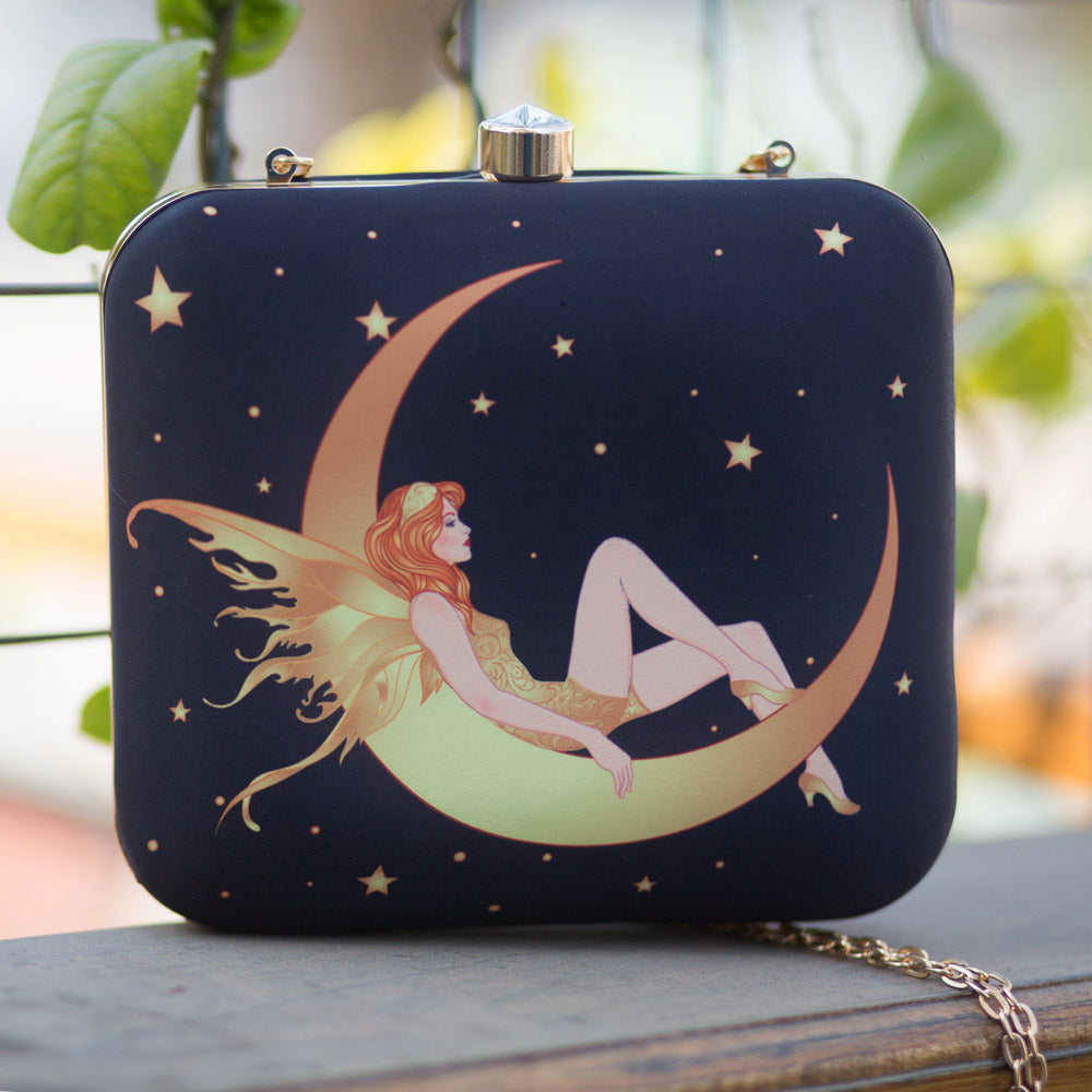 Moonlight Princess Portrait on Star Navy Blue...